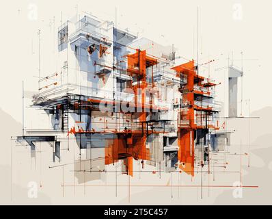 Drawing of Construction drawing illustration separated, sweeping ...