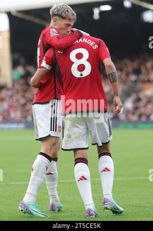 Alejandro Garnacho celebrates scoring the opening goal for Manchester ...