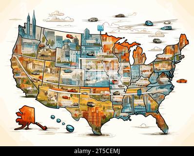 Drawing of Interstate and US Route signs illustration separated ...