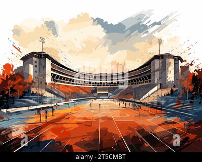 Drawing of venue for sporting events illustration separated, sweeping ...