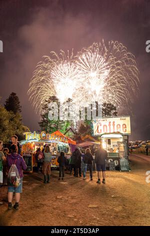 Beautiful fireworks at the end of a music festival in Cluj Napoca Stock ...