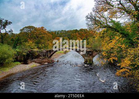 Cromwells bridge on the River Hodder near Clitheroe, Lancashire, UK ...