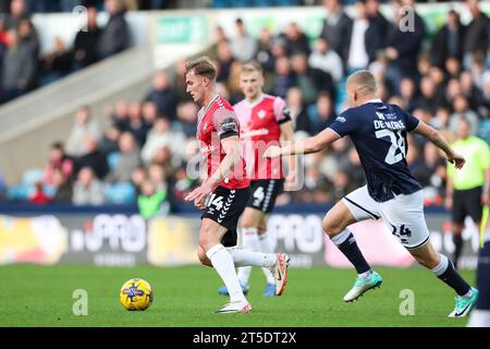 James Bree 14# of Southampton Football Club on the ball, during the Sky ...