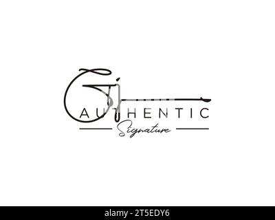 GJ Letter Signature Logo Template elegant design logo. Hand drawn ...
