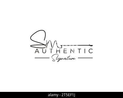 SM Letter Signature Logo Template elegant design logo Sign Symbol ...