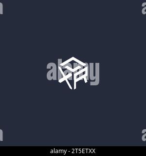 XR Logo monogram with hexagon shape style design template isolated on ...