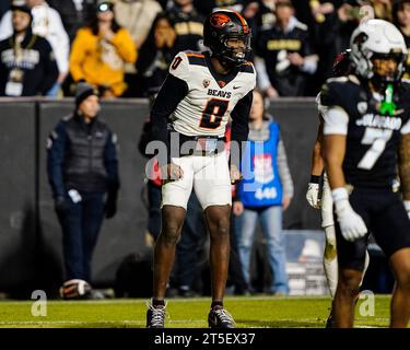 Oregon State quarterback Aidan Chiles (0) in the first half of an NCAA ...