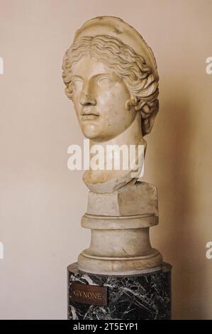 Juno, the ancient Roman goddess, wife of Zeus. Representation of the ...