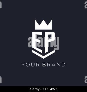 EP logo initial monogram with shield and sword design ideas Stock ...