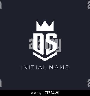 DS logo with shield and crown, monogram initial logo style vector file ...