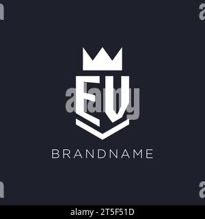 EV logo with shield and crown, monogram initial logo style vector file Stock Vector Image & Art ...