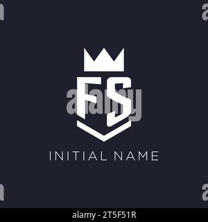 Initial FS logo shield crown style, luxury elegant monogram logo design ...