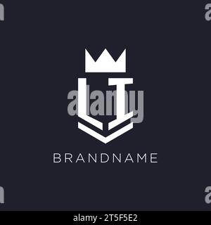 LI logo with shield and crown, monogram initial logo style vector file Stock Vector Image & Art ...