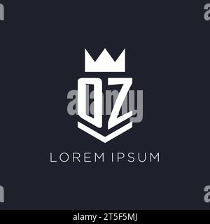 OZ monogram logo initial with shield guard shape design ideas Stock ...