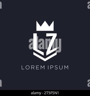 LZ initial logo with shield and crown style design ideas Stock Vector ...