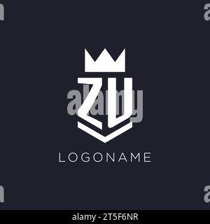 ZU logo with shield and crown, monogram initial logo style vector file Stock Vector Image & Art ...