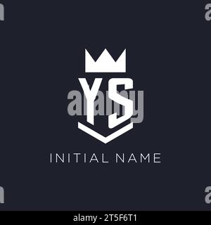 YS monogram logo initial with crown and shield guard shape style vector graphic Stock Vector ...