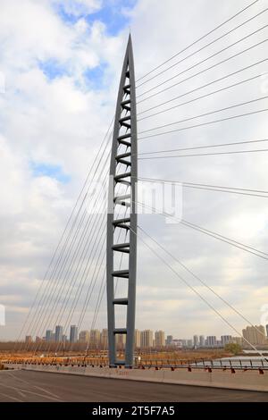 Bridge cable-stayed steel beam Stock Photo - Alamy