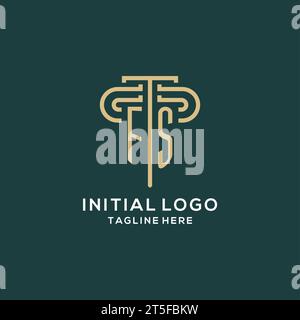 FS initial pillar logo, elegant and luxury law firm logo design ideas ...