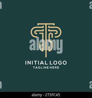 JS initial pillar logo, elegant and luxury law firm logo design ideas ...
