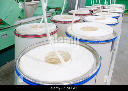 cotton group on a spinning production line in a factory Stock Photo - Alamy