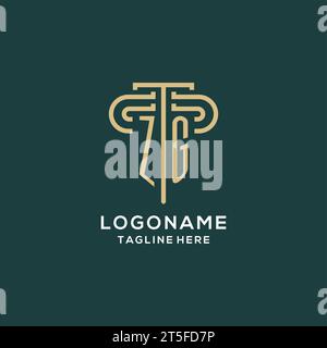 ZG initial pillar logo, elegant and luxury law firm logo design ideas Stock Vector Image & Art ...