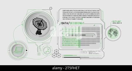 Interface screen for decoding radio telescope data Stock Vector Image ...