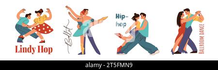 Isolated cute couple dancing to tango music concept Vector Stock Vector ...