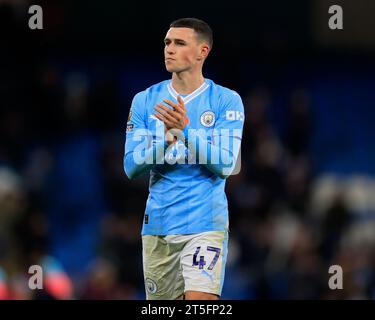 Phil Foden of Manchester City applauds the fans after the game during ...