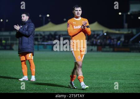 Albie Morgan of Blackpool F.C. applauds the fans after the Sky Bet ...