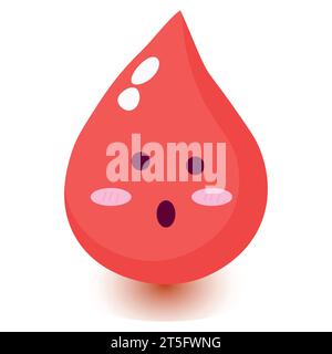 Cute happy smiling blood drop cartoon character.Vector flat doodle ...