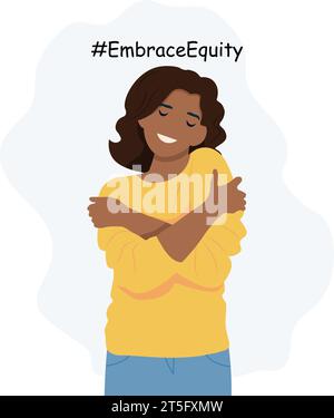 Women hug herself Embrace equity vector illustration Stock Vector Image ...