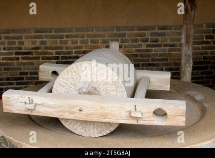 Ancient Chinese tools used for grinding wheat, in Chinese rural areas ...