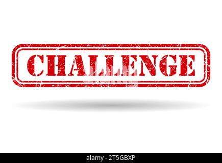 Challenge stamp symbol shadow, label sticker sign button, text banner ...