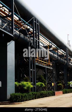 pipeline facilities in a factory, closeup of photo Stock Photo - Alamy