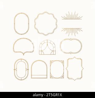 Art Deco frames minimalist collection. Elegant luxury borders and ...