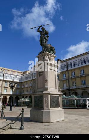 sculpture of María Pita in María Pita Square, A Coruña, Galicia ...