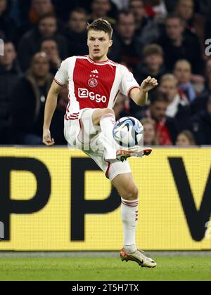 AMSTERDAM, NETHERLANDS - NOVEMBER 5: Anton Gaaei (Ajax) Controls the ball during the Eredivisie ...