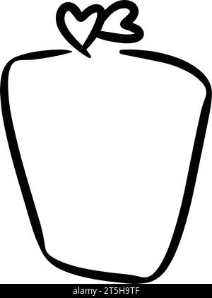 Heart textbox frame border abstract outline shape icon for decorative ...