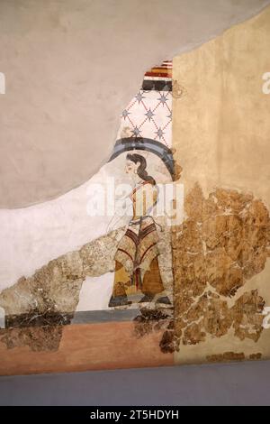 Mural from Akrotiri, Thera-Santorini, Minoan Civilization, 16th Century ...