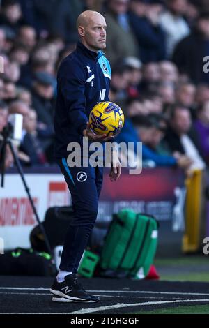Millwall manager Adam Barrett during the Millwall FC v Blackburn Rovers ...