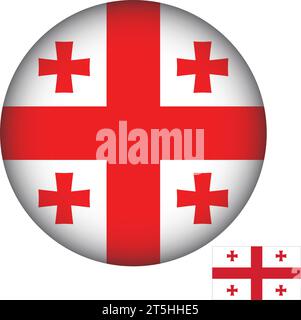 Georgia state flag button with a circular border over a white ...