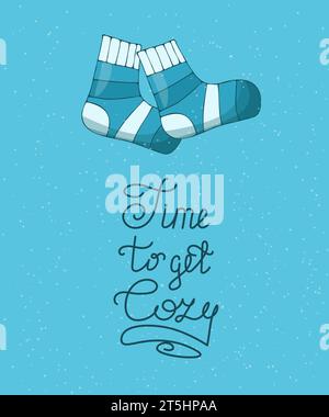 Handwritten slogan - stay cozy isolated on white background. Typography ...