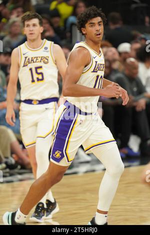 Los Angeles Lakers guard Max Christie (12) guards against Charlotte ...