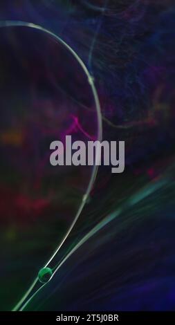 Neon mist floating paint water flow green purple Stock Photo - Alamy