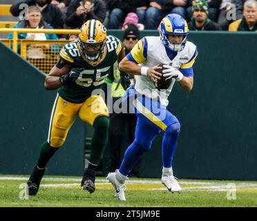 Green Bay Packers' Kingsley Enagbare recovers a fumble by Seattle Seahawks' Jalen Milroe during ...
