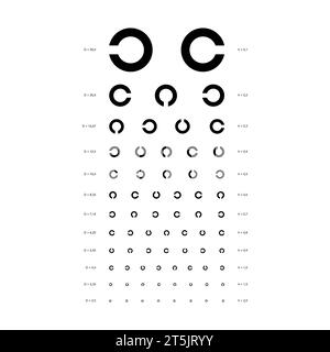 Landolt C chart for an eye test. Ophthalmic test poster template. Flat ...