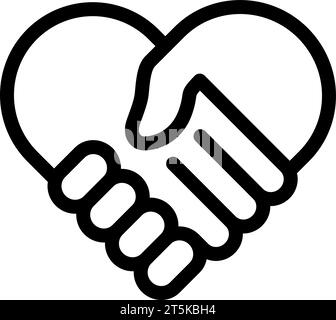 Heart Shaped Handshake Icon. Vector illustration. Eps 10 Stock Vector ...