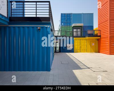 Box Park in Qatar - Container shops Qatar Stock Photo - Alamy