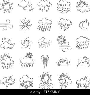 Seasons line icons collection. Winter, Spring, Summer, Fall, Solstice ...